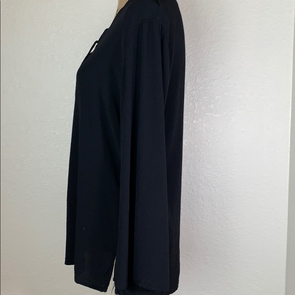 Elan | Tops | Elan Laceup Bell Sleeve Blouse Size Large | Poshmark